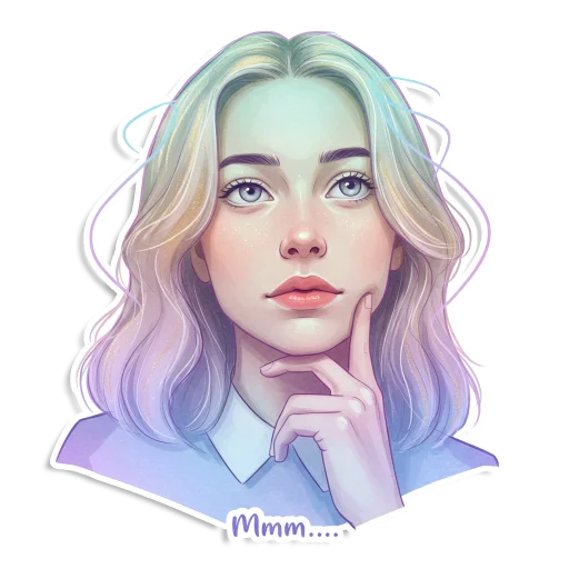 5 Telegram Sticker 🤔 from «Girls» pack