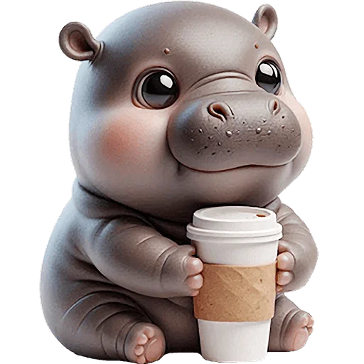 2 Telegram stiker 🧋 «Бегемотик» to'plamidan