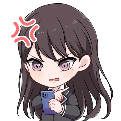 5 Telegram Sticker 😨 from «Chibi chans» pack