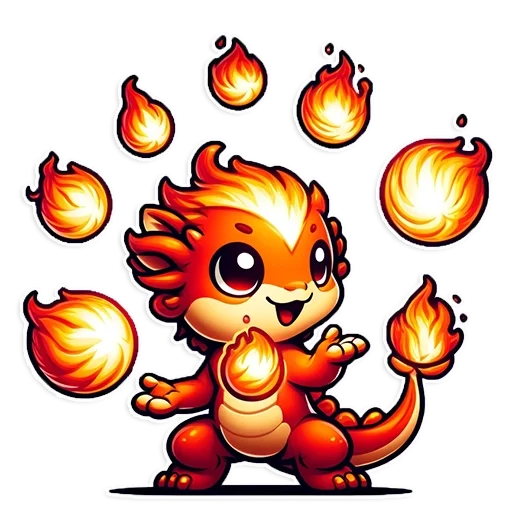 2 Стикер телеграм 🔥 из набора «fluffy fire wings»