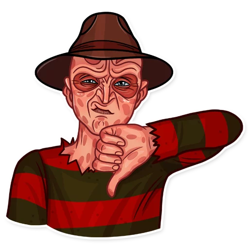 18 Telegram Sticker 👎 from «Freddy Krueger» pack