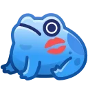 Telegram animated emoji Kissed Frog