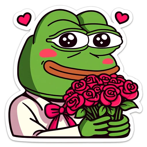 3 Telegram Sticker 🌹 from «Pepe and Puffy» pack