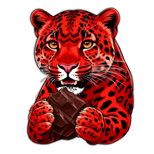 Red Leopard Telegram stickers