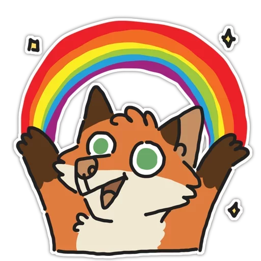 Cтикеры телеграм Rainbow Fox