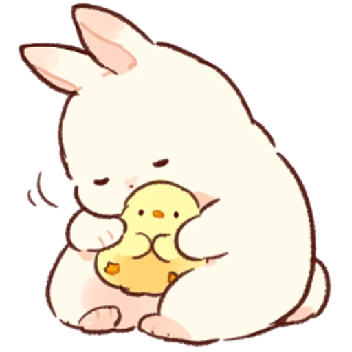 Soft and cute rabbits Telegram stickers